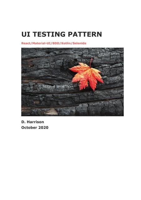 ui testing pattern pdf web development internet