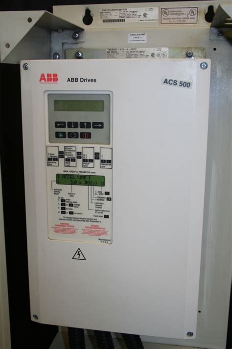 Vfd 15hp Abb Variable Frequency Drive W Option Pack Vfd Bypass Acs500
