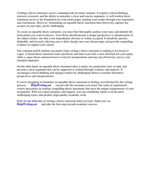 How To Make An Arguable Thesis Statement Download Free Pdf Essays Thesis