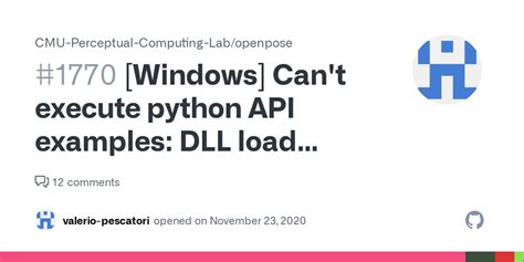 Windows Cant Execute Python Api Examples Dll Load Failed While Importing Pyopenpose · Issue