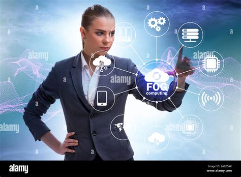 The Businessman In Edge And Fog Computing Concept Stock Photo Alamy