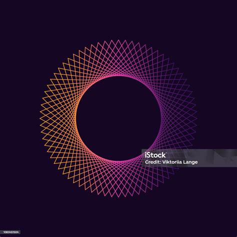 동적 그라데이션 원형 모양입니다 추상적인 현대 그래픽 요소입니다 다채로운 선형 디자인 파도 벡터 템플릿입니다 개념에 대한 스톡