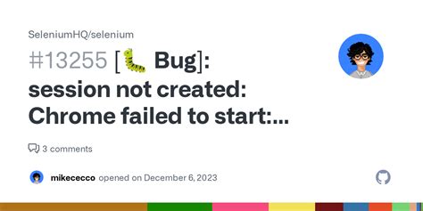 🐛 Bug Session Not Created Chrome Failed To Start Exited Normally