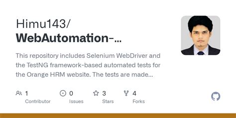 github himu143 webautomation orangehrm with selenium testng this