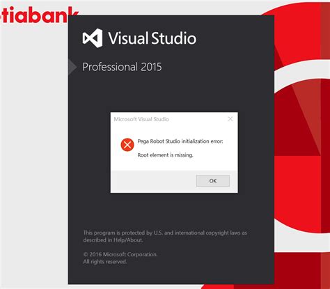 Getting Error While Starting Vs2015 With Pega Integrated Support Center