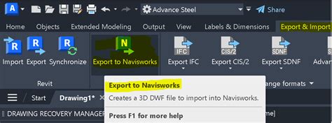 Exporting The Advance Steel Model With Block References To Ifc Format By Navisworks