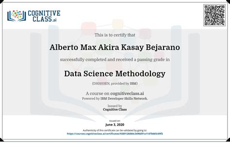 IBM DS0103EN Certificate Cognitive Class