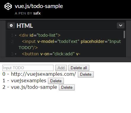 Simple Todo Sample With Vue Js