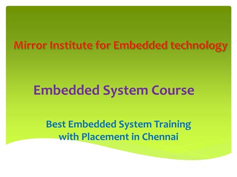 Ppt Embedded System Course Training In Chennai Powerpoint