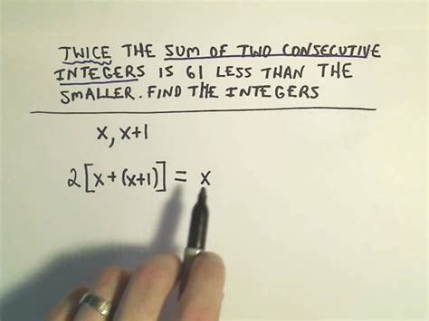 Word Problem Finding Consecutive Numbers That Satisfy A Given Requirement Ex 1 Youtube