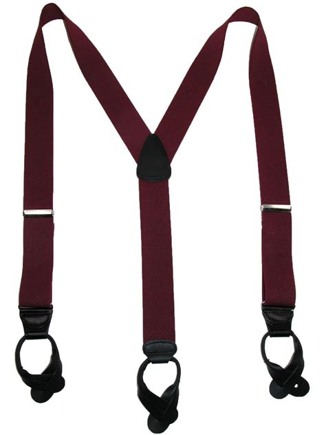 Ctm Elastic Button End Dress Suspenders With Silver Hardware Men Big