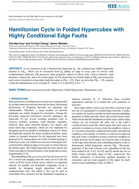 pdf hamiltonian cycle in folded hypercubes with highly conditional edge faults