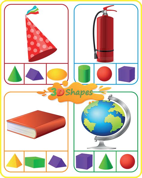 math worksheet 3d shapes circle the shape that best matches the real