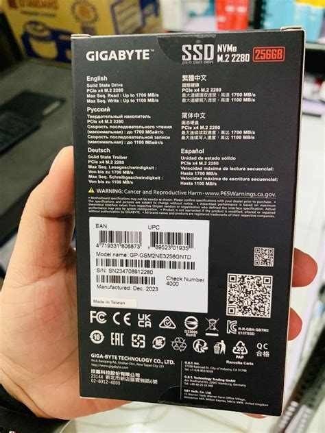 Gigabyte 256GB M.2 NVMe 2280 SSD PCIe x4 GP-GSM2NE3256GNTD, Computers ...