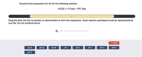 Solved Construct The Expression For Kc For The Following