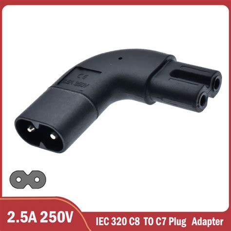 Figure 8 Iec 320 C7 To C8 Adapter 90 Degree Left Right Angle Ac Power Adapter Male To Female