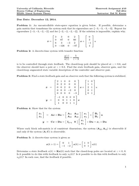 Pdf Assignment 10 Linear System Dokumentips