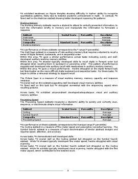 WISC V Descriptive Template By Babe Psych Report Templates TPT