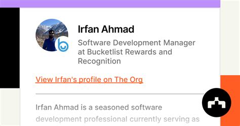 Irfan Ahmad Software Development Manager At Bucketlist Rewards And Recognition The Org