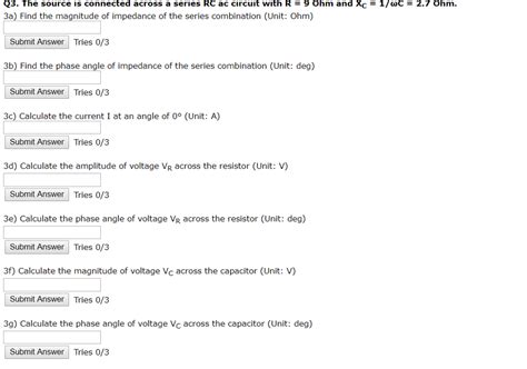 Solved The Source Is Connected Across A Series RC Ac Circuit Chegg Com