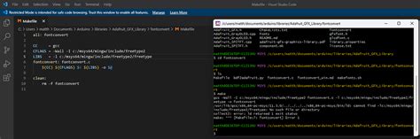 error building fontconvert c for adafruit gfx library displays