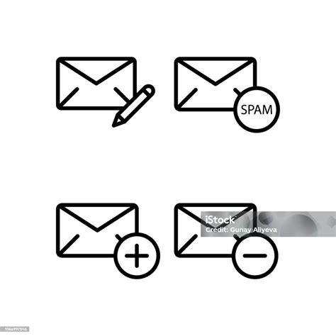 메일 스팸 더하기 빼기 기호 아이콘을 작성 합니다 개요 버튼 아이콘의 요소입니다 웹사이트 디자인 및 개발 응용 프로그램 개발에 대 한 얇은 라인 아이콘 고객에 대한 스톡