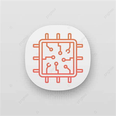 Processor With Electronic Circuits App Icon Interface Ui Computing