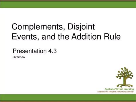 ppt complements disjoint events and the addition rule powerpoint