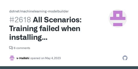 All Scenarios Training Failed When Installing Microsoftml Package · Issue 2618 · Dotnet
