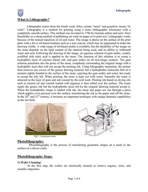 An Assignment Lithography Pdf