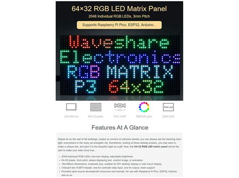 LED Matrix X Mm RGB Color Panel Tech