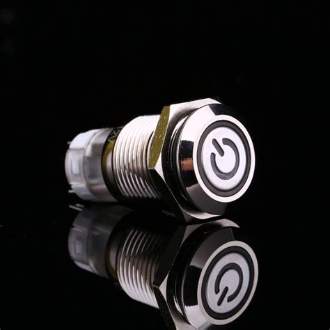 White Light Hot Car Auto Metal Led Power Push Button Switch Latching