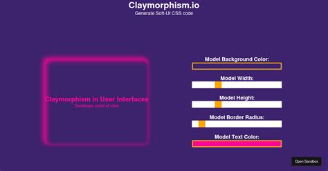 Claymorphism Generator Codesandbox