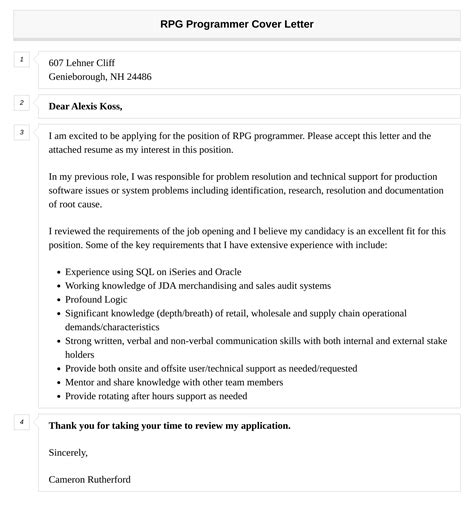 Rpg Programmer Cover Letter Velvet Jobs