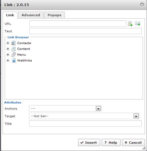 hyperlink joomla jce add custom component data to link browser