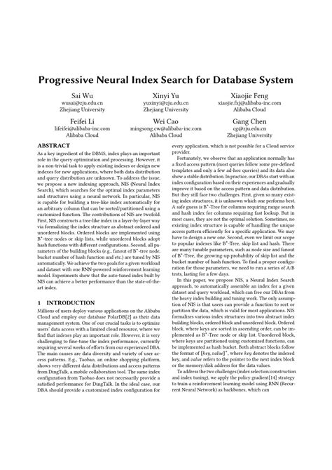 pdf progressive neural index search for database system