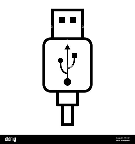 Usb Plug Cable Icon Technology Connect Device Sign Electronic Portable Symbol Vector