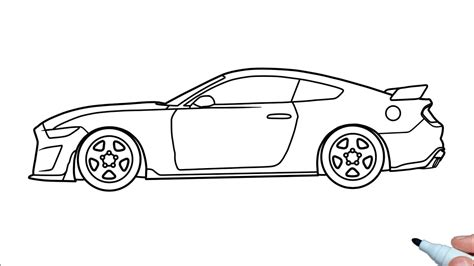 How To Draw A Ford Mustang Shelby Gt500 Ford Mustang Line Drawing 11