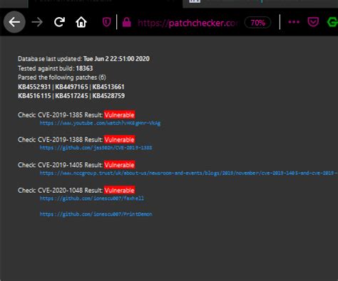 PatchChecker Web Based Check For Windows Privesc Vulnerabilities