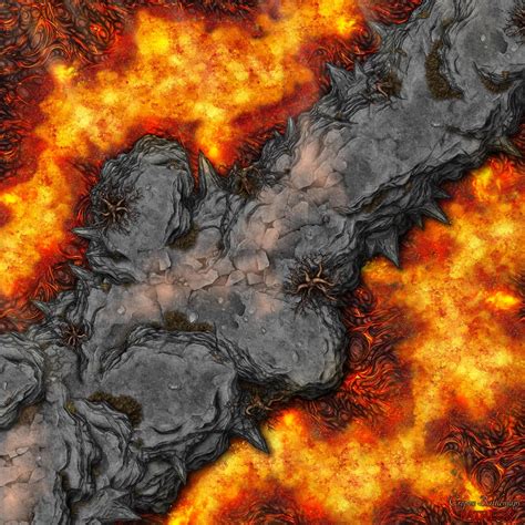 [art] Lava Path [25x25] Battle Map R Dnd