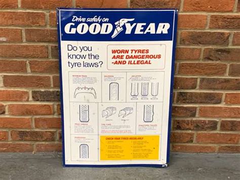 Goodyear Tyre Laws Aluminium Sign Saturday 27th And Sunday 28th January
