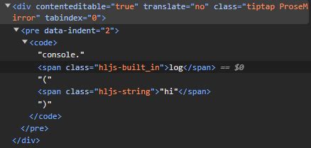 Reactjs How Do I Indent In Code Block Lowlight A Tiptab Extension Extension Stack Overflow
