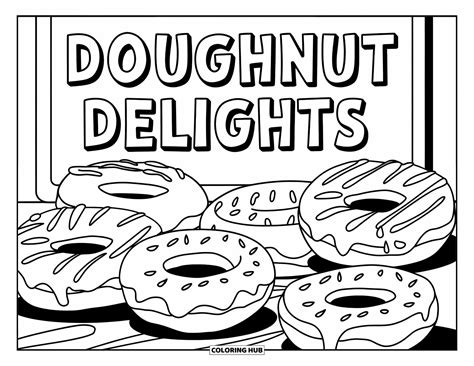 Printable Coloring Pages Doughnuts