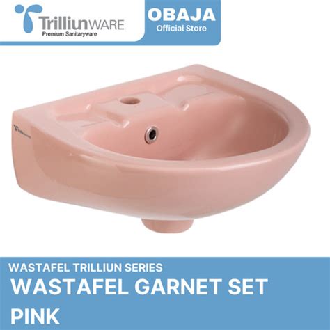 Jual Wastafel Wall Hung Wash Basin Garnet Set Pink Trilliun Kota