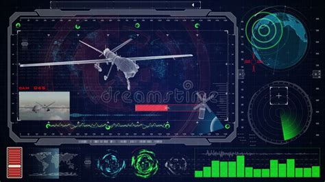 Futuristic Blue Virtual Graphic Touch User Interface Hud Military Dron