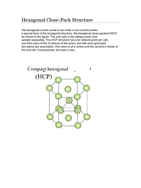 Hexagonal Close Packed Structure Pdf