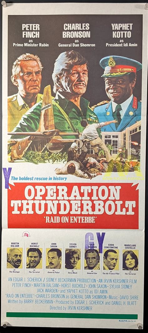 Operation Thunderbolt Raid On Entebbe 1978 Movie Poster Daybill