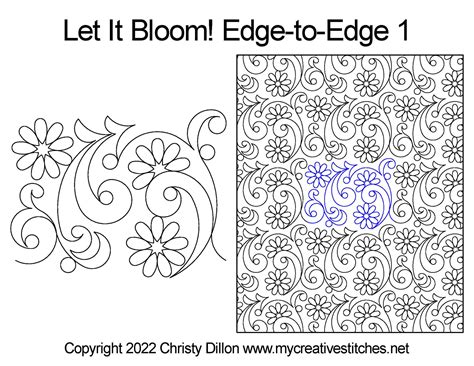 Computerized Quilting Pattern Joyful Block 1