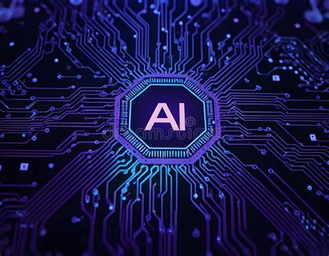 Futuristic Ai Microchip Circuit Board Technology And Innovation Theme
