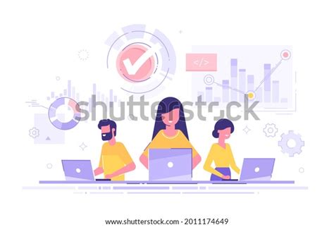 Data Scientists Software Engineer Statistician Programmers Stock Vector Royalty Free